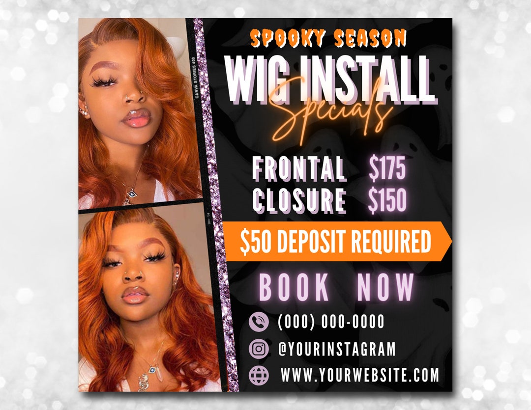 Halloween Wig Sale Flyer Fall Wig Flyer Book Now Bookings - Etsy