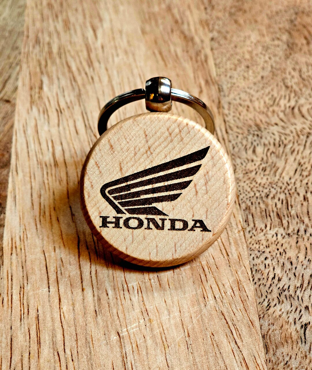HONDA Wooden Key Ring Engraved With Personalized Name, Double Side ...