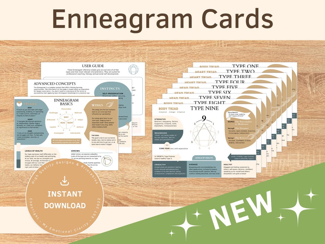 ENNEAGRAM “cheat Sheet” CARDS | for Therapy, Coaching, and Self ...