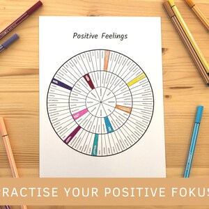 POSITIVE FEELINGS Wheel Worksheet for Positive Fokus - Etsy