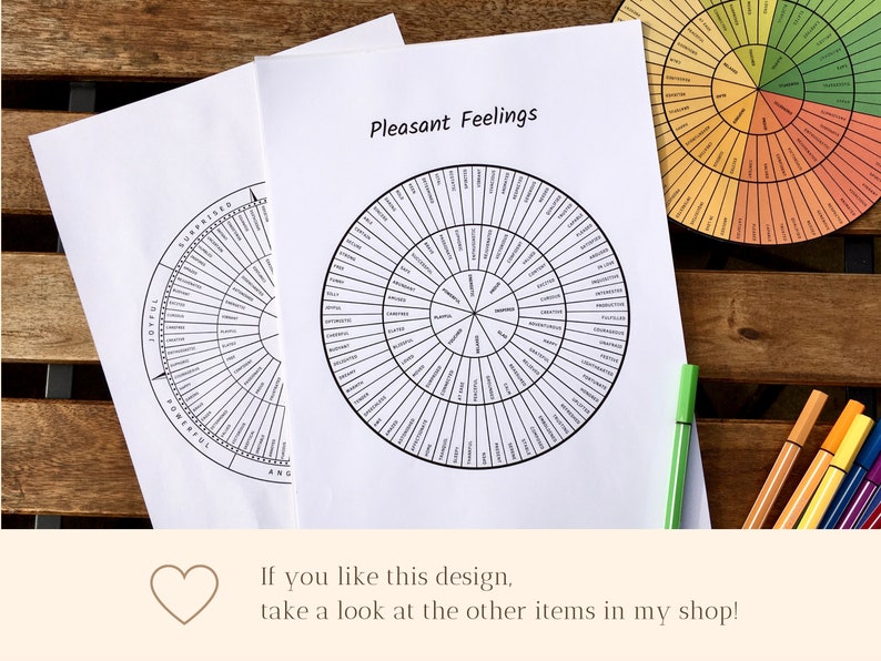 POSITIVE FEELINGS Wheel Worksheet for Positive Fokus - Etsy