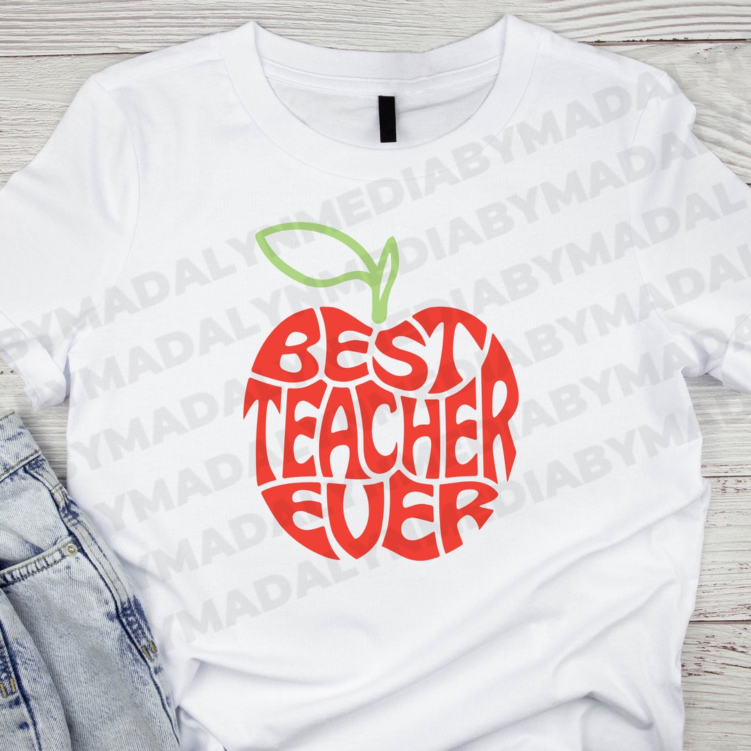 Best Teacher Ever Apple Digital Art Design - Etsy