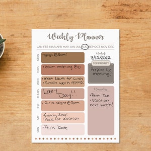 Daily and Weekly Planner, Daily Planner Bundle Download, Planner Page ...