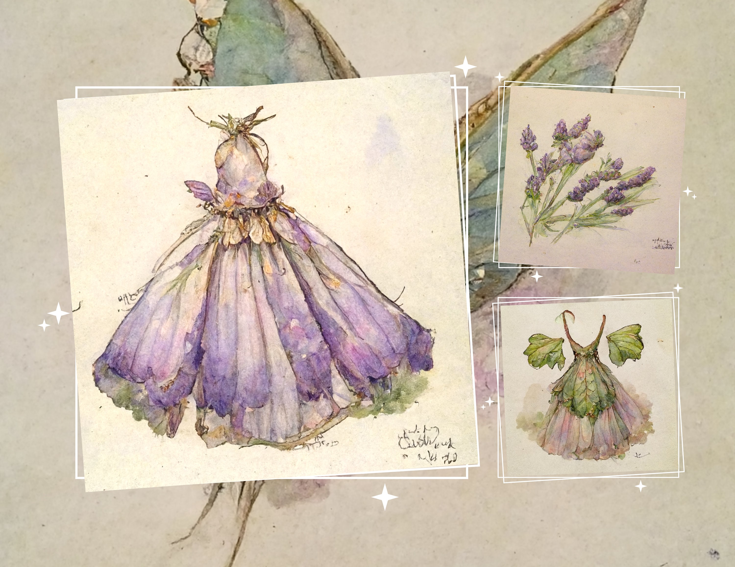 Watercolor Fairy Dress Clipart – Enchanted Garden Party Art (digital ...