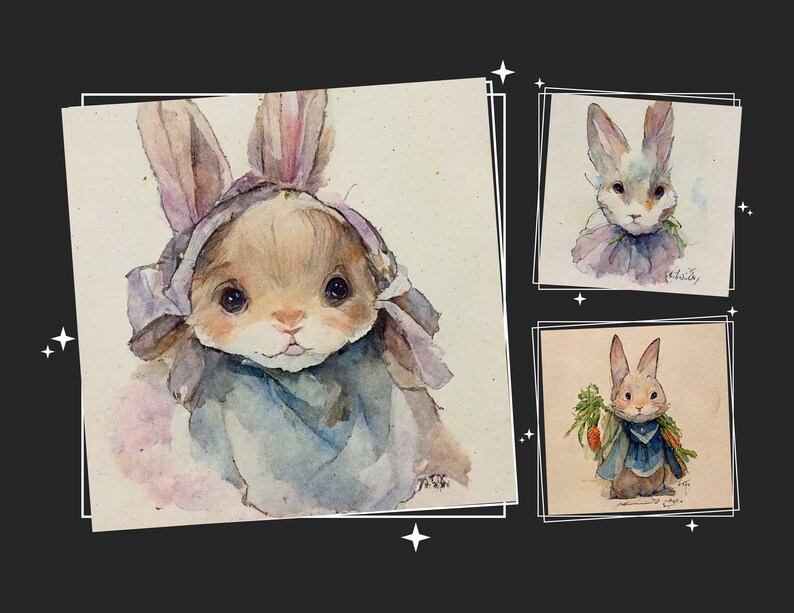 Fairies Watercolor Clipart Enchanted Forest Baby Bunny Rabbit Garden ...