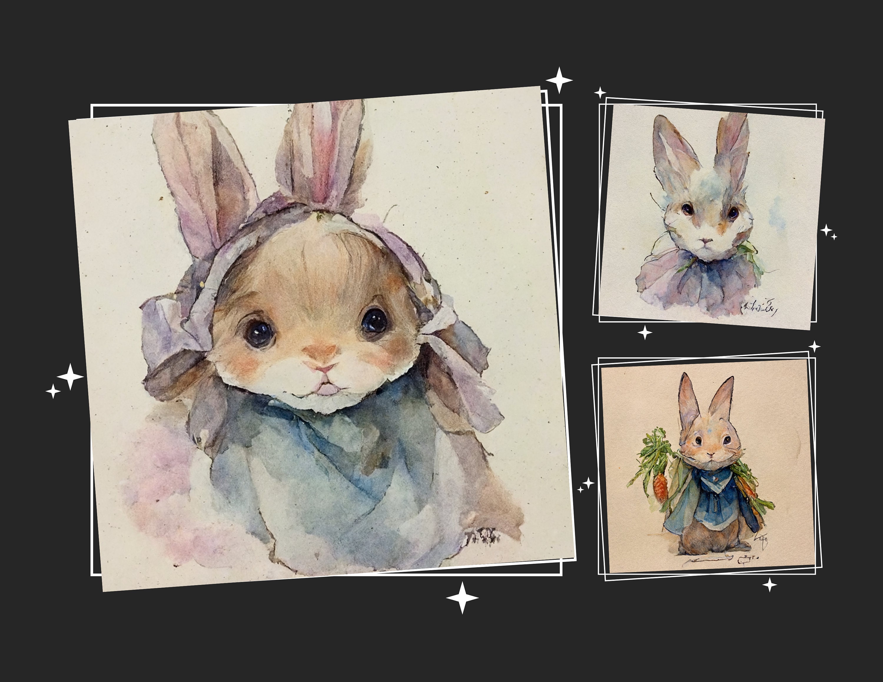 Fairies Watercolor Clipart Enchanted Forest Baby Bunny Rabbit Garden ...