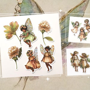 Flower Fairy Stickers Watercolor Clipart Printable Junk Journal, Art ...