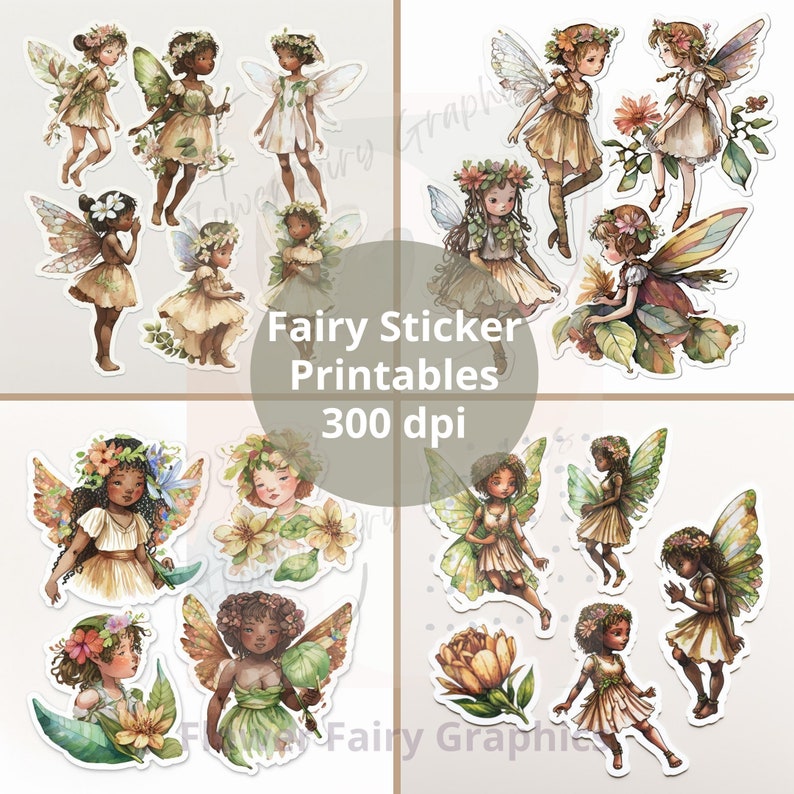 Vintage Fairy Art Printable Stickers, Fairy Clipart, Junk Journal ...