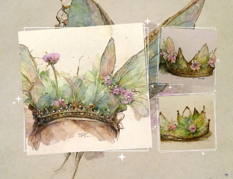 Watercolor Fairy Clipart Garden Watercolor Clipart Enchanted - Etsy