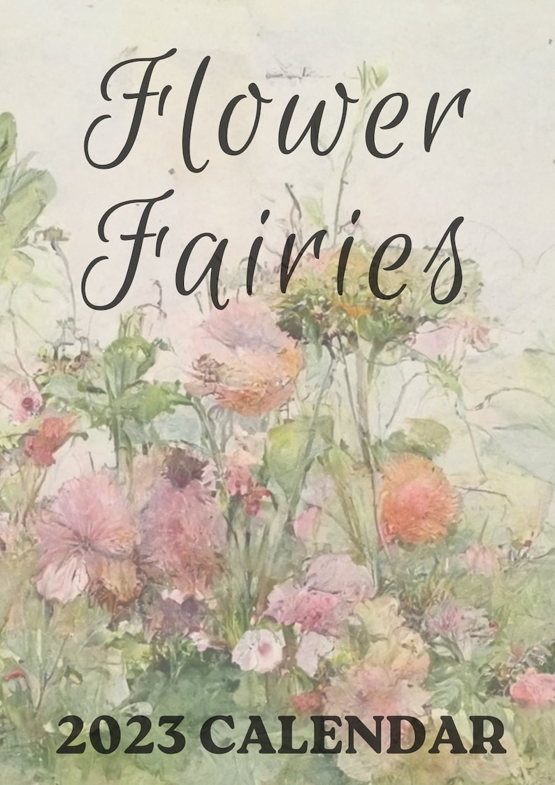 Flower Fairy Printable 2023 Wall Calendar, Instant Digital Download ...