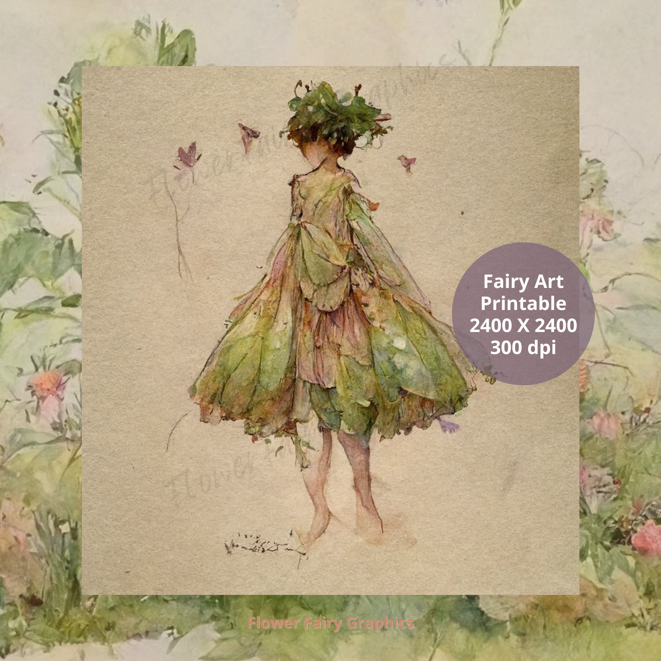 Flower Fairies Princess Watercolor Clipart- Garden Forest Kids Digital ...