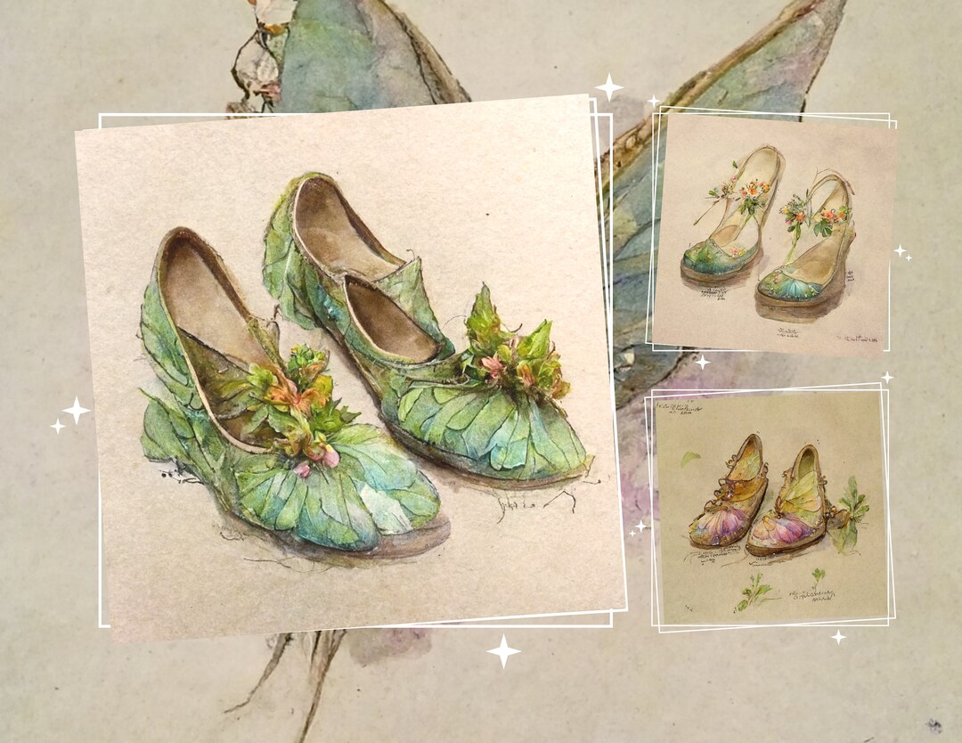 Watercolor Fairy Shoes Clipart, Enchanted Forest Art (digital Download ...