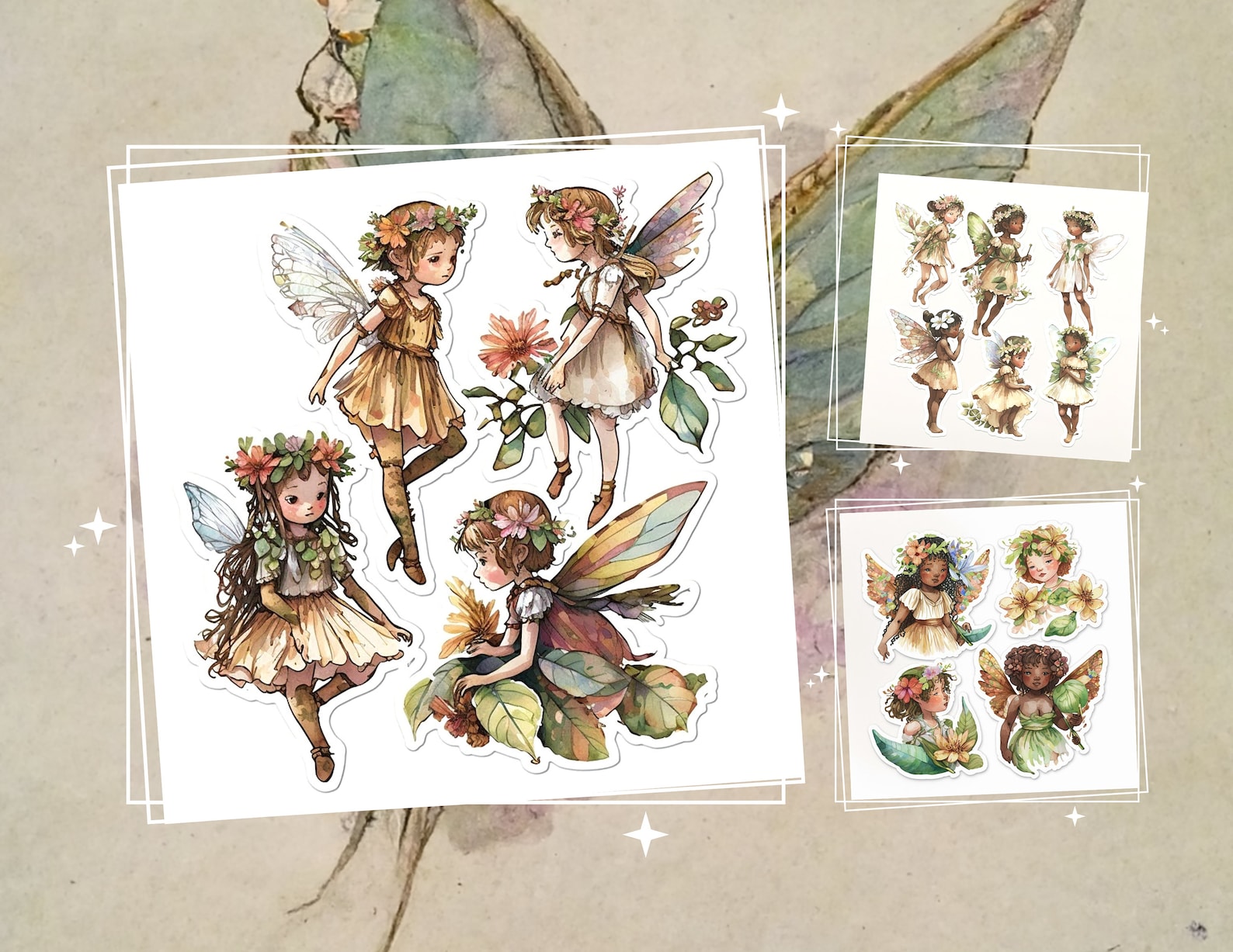 Vintage Fairy Art Printable Stickers, Fairy Clipart, Junk Journal ...