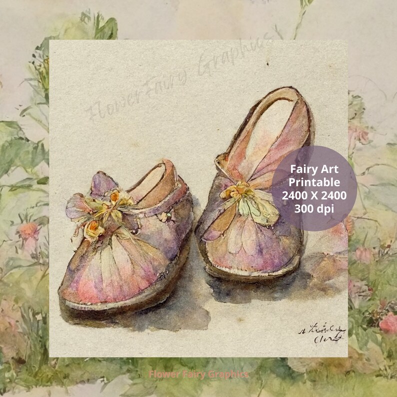 Watercolor Fairy Shoes Clipart, Enchanted Forest Art (digital Download ...