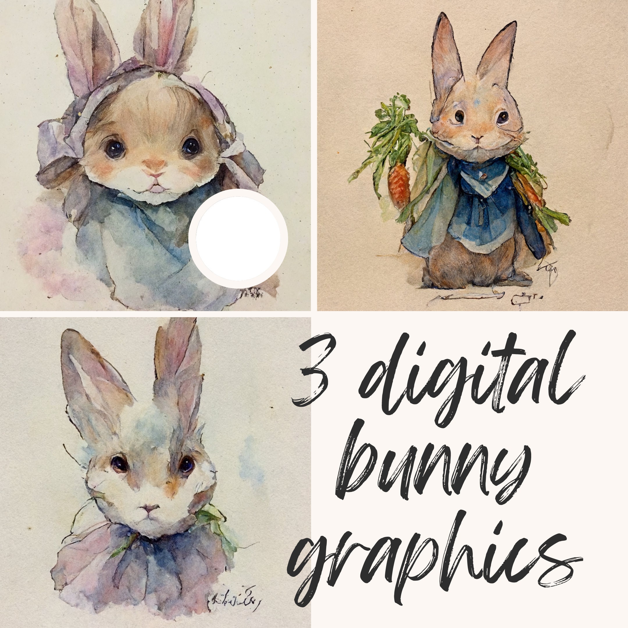 Fairies Watercolor Clipart- Enchanted Forest Baby Bunny Rabbit Garden ...