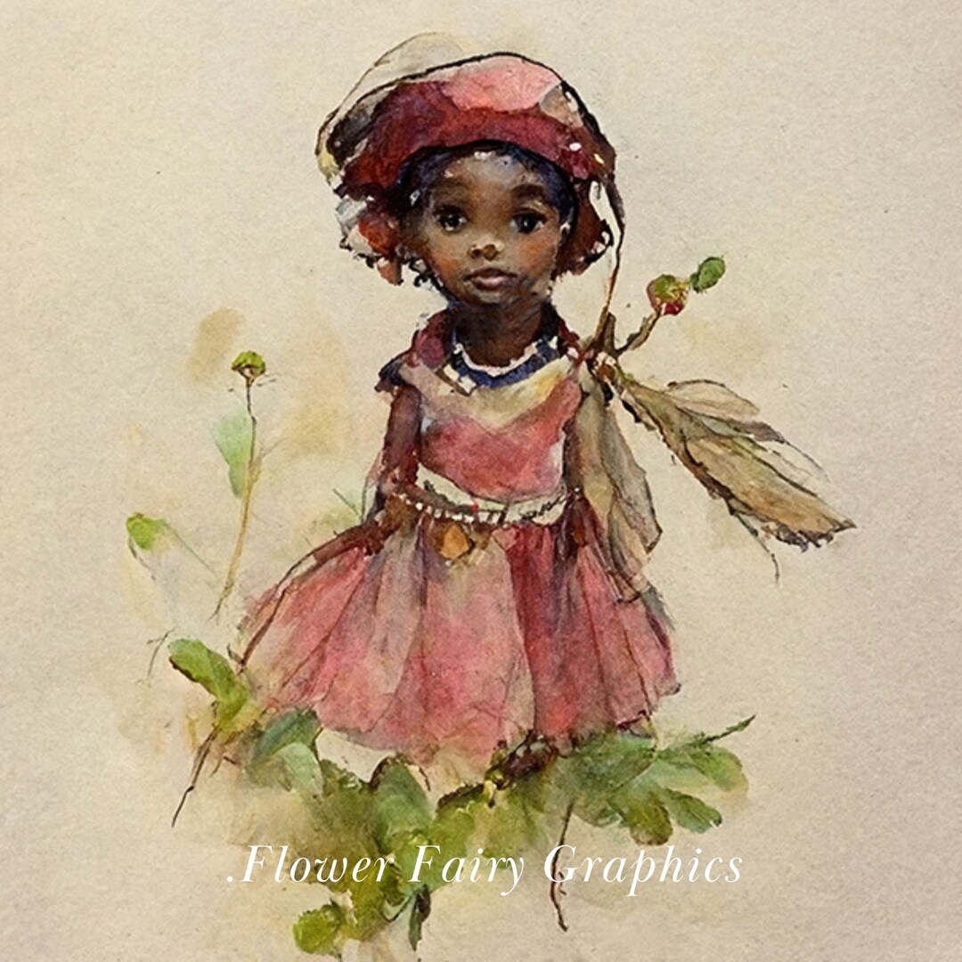 Summer Berry Fairies Watercolor Clipart, Enchanted Kid's Room Decor ...