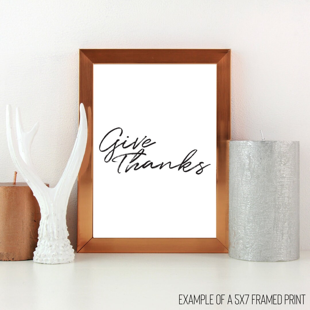 Printable Art "give Thanks" Digital Print, Office Decor, Minimalist ...