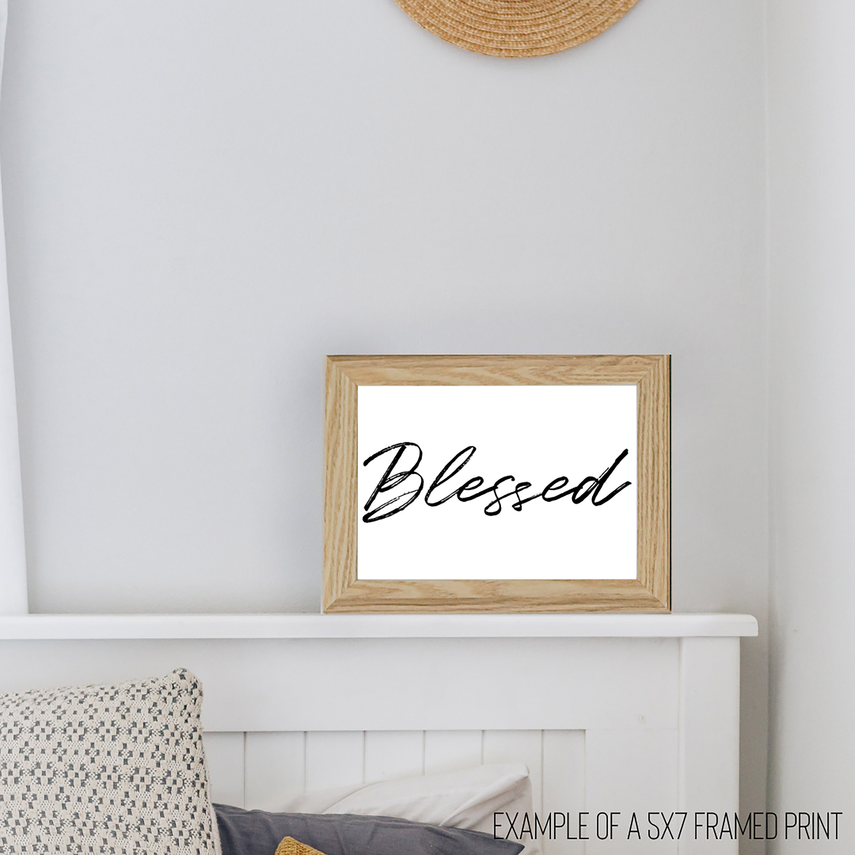 Printable Art "blessed" Digital Print, Office Decor, Minimalist Poster, Typography Print, Wall ...