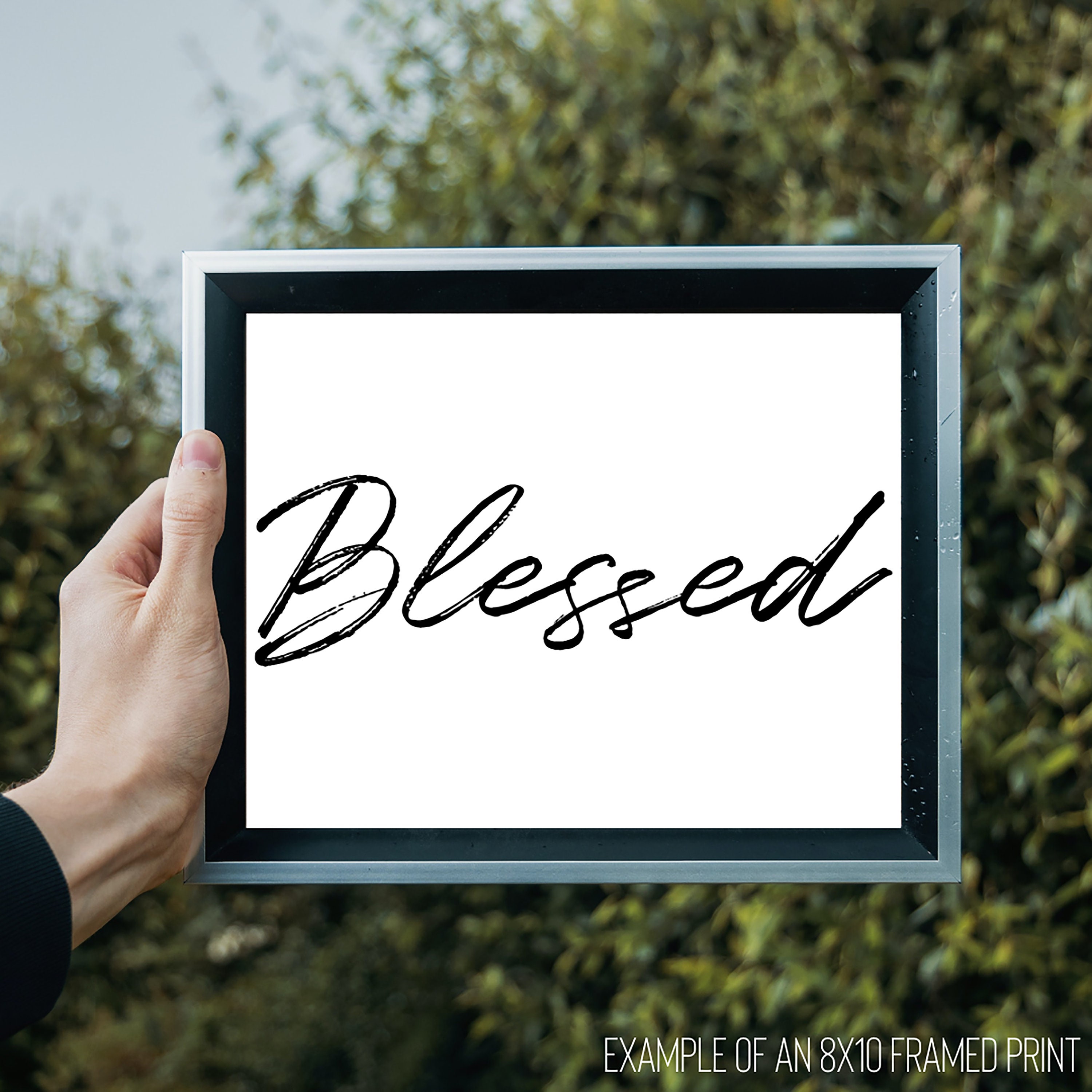 Printable Art "blessed" Digital Print, Office Decor, Minimalist Poster, Typography Print, Wall ...
