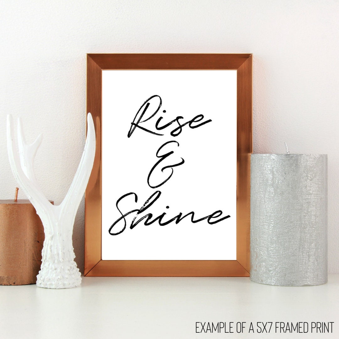 Printable Art "rise and Shine" Digital Print, Office Decor, Minimalist ...