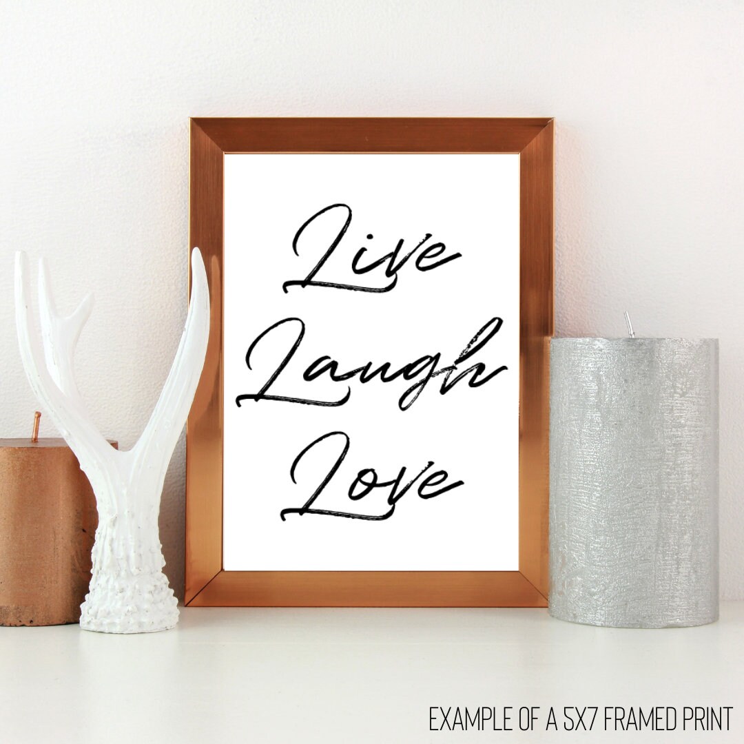 Printable Art "live Laugh Love" Digital Print, Office Decor, Minimalist ...