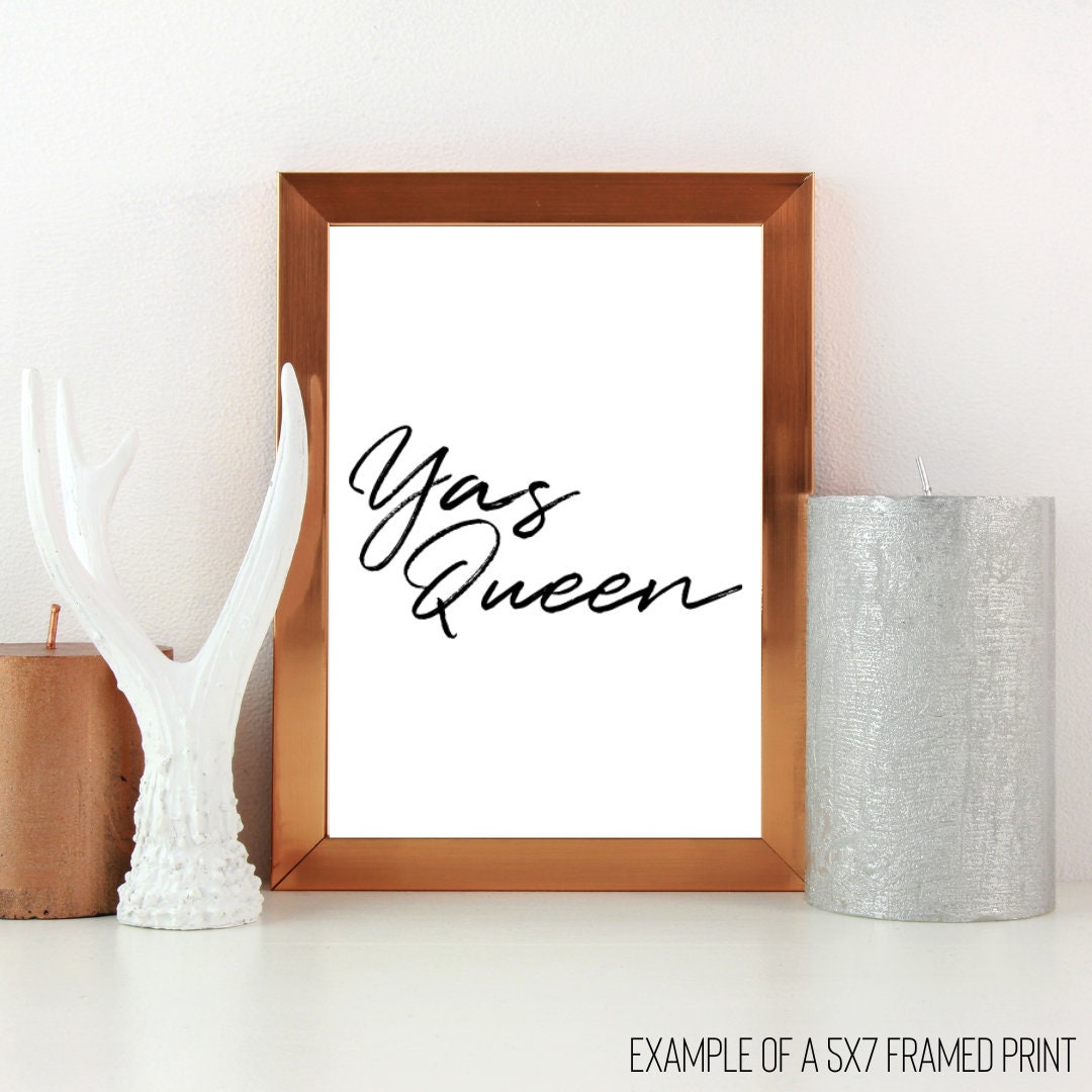 Printable Art "yas Queen" Digital Print, Office Decor, Minimalist ...