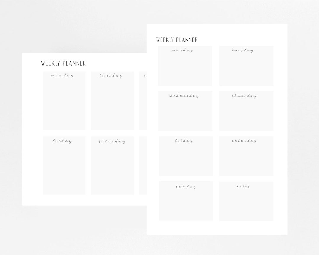 Minimal Weekly Planner - Etsy