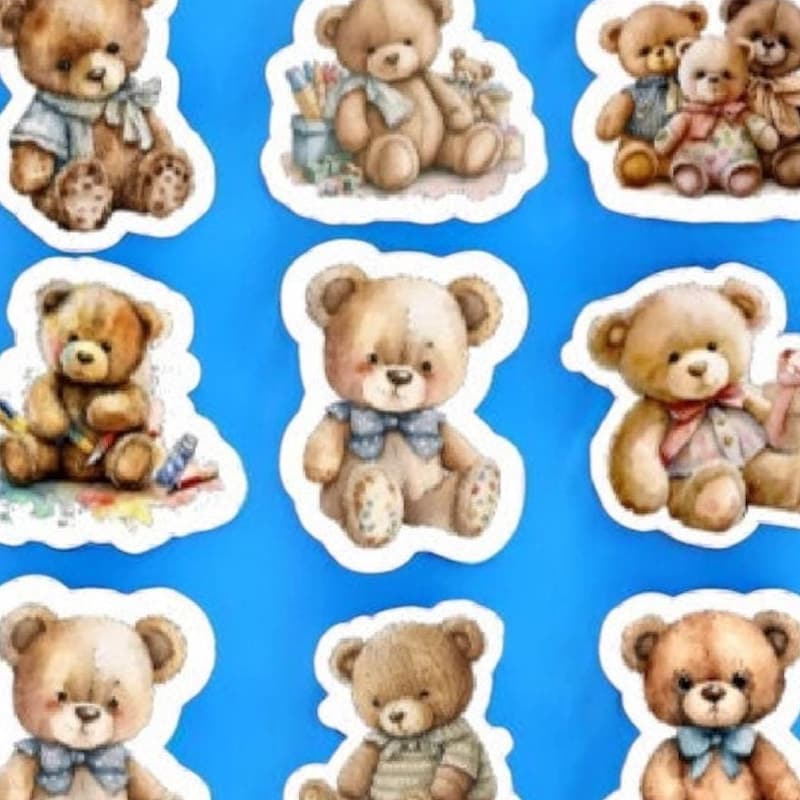 Teddy Bear Stickers - Etsy
