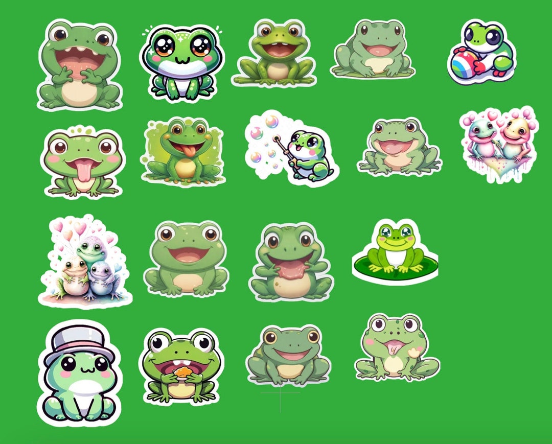 Frogs on the Go: Fun, Quirky & Cute Frog Stickers to Brighten Your Day ...