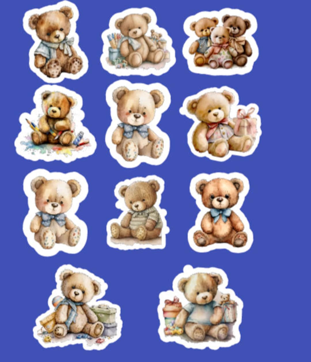 Adorable Teddy Bear Stickers Nursery Decor Teddy Bear Stickers and ...