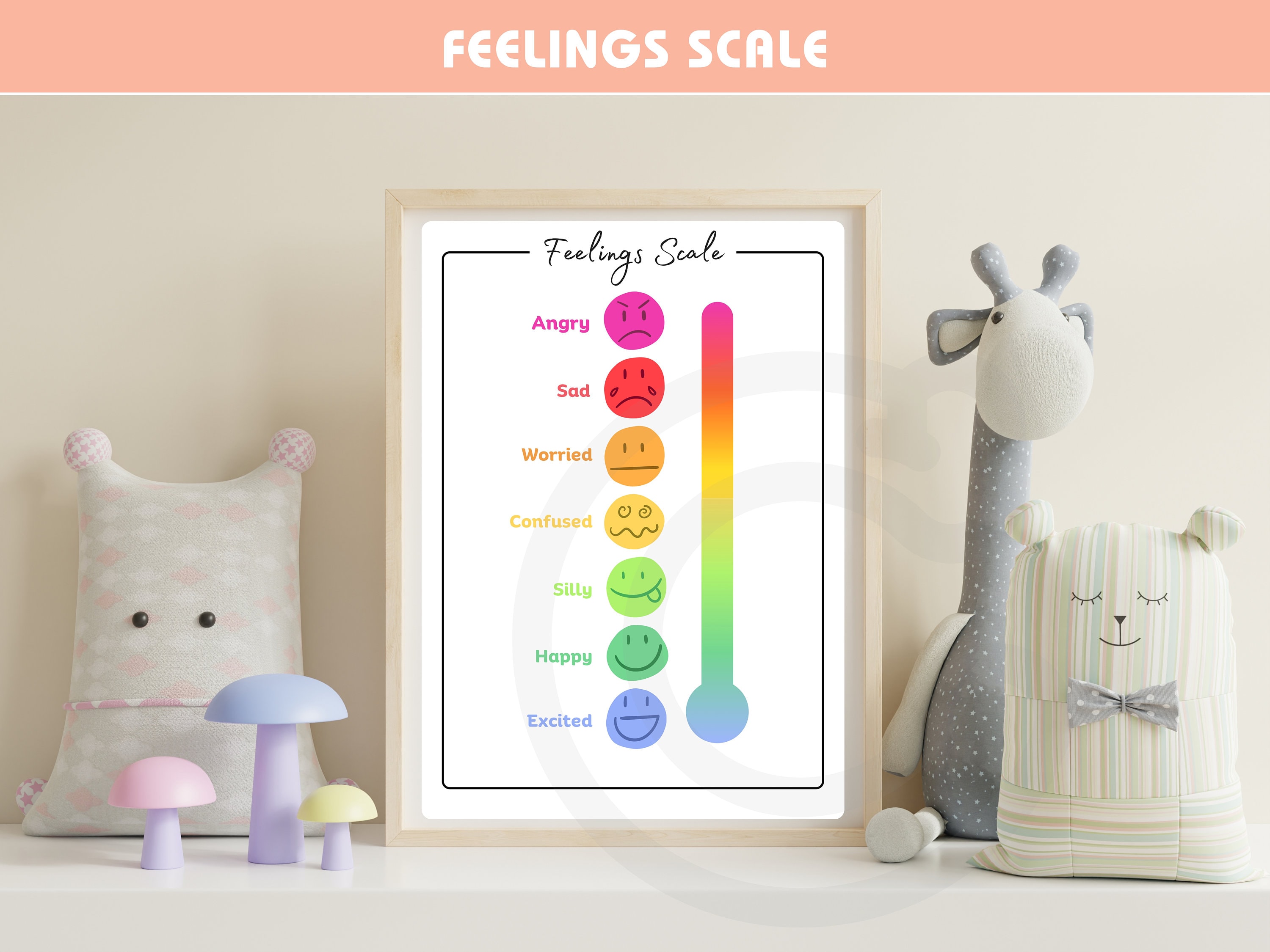 Feelings Thermometer, Emotion Scale, - Etsy