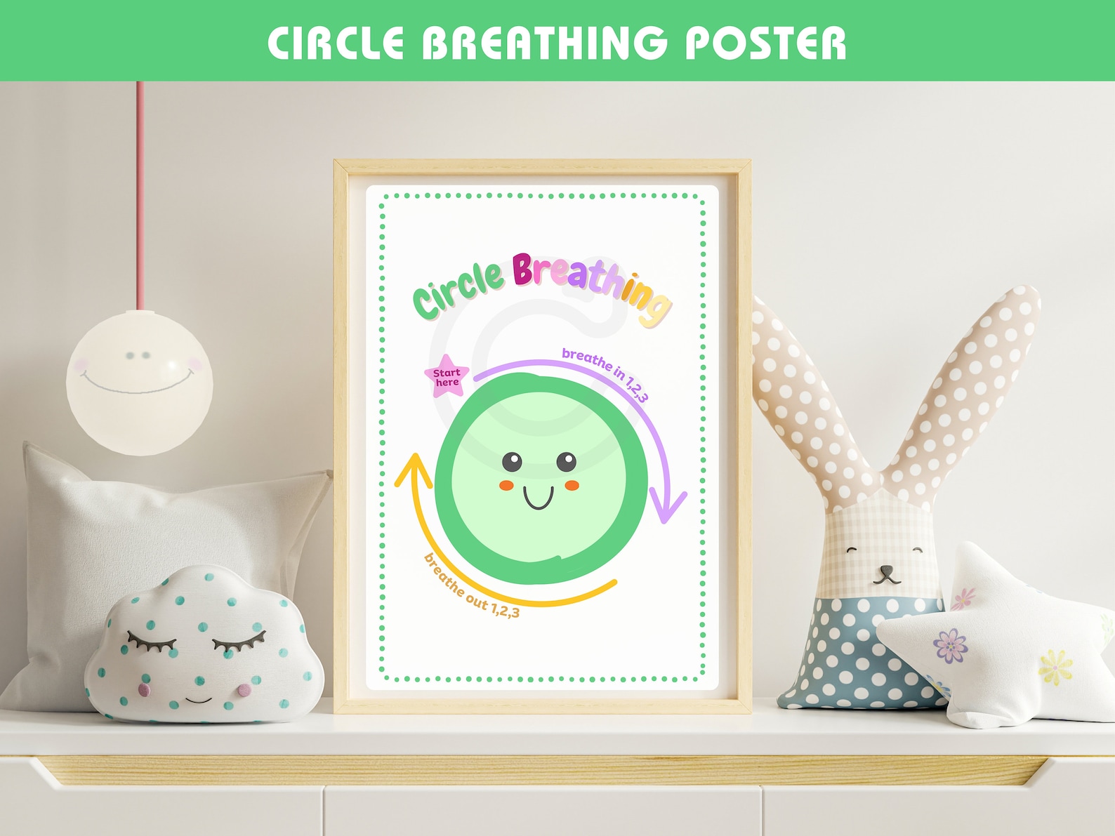 Circle Breathing Exercise - Calming Grounding Technique Poster for ...