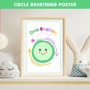 Circle Breathing Exercise - Calming Grounding Technique Poster for ...