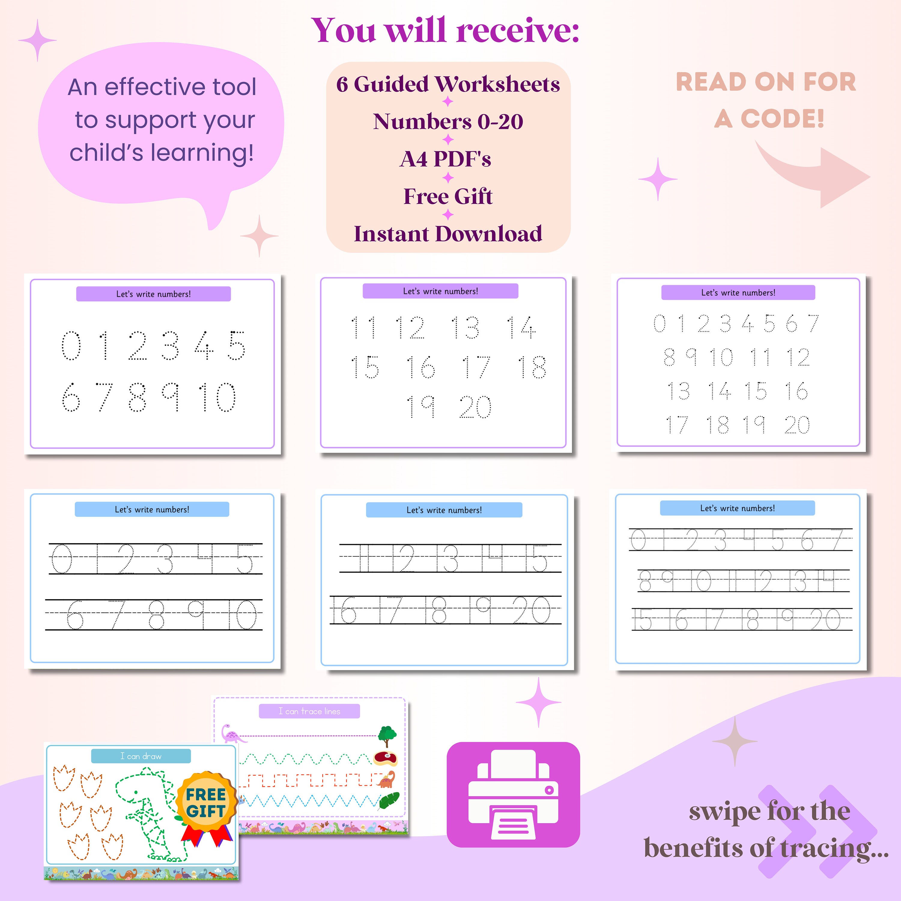 Number Tracing Worksheets Bundle Printable - Etsy