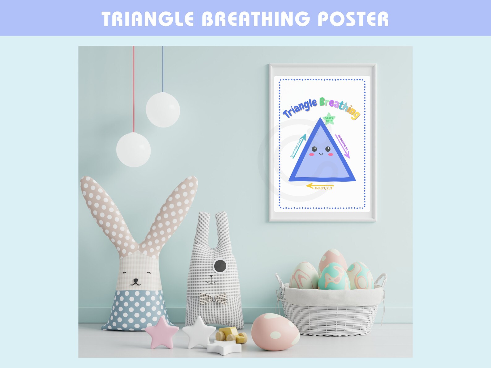 Triangle Breathing Exercise - Calming Grounding Technique Poster for ...
