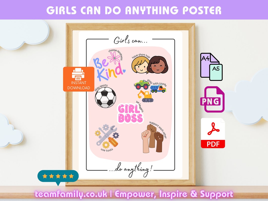 Girls Can Do Anything Poster, Female Empowerment, Classroom Decor ...