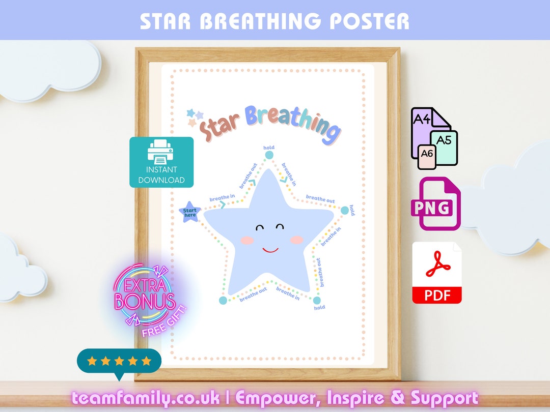 Star Breathing Exercise, Calming Techniques, Mindfulness Anxiety Coping ...