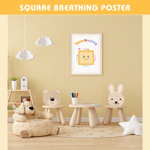 Square Breathing Exercise Grounding Technique Poster for Children ...