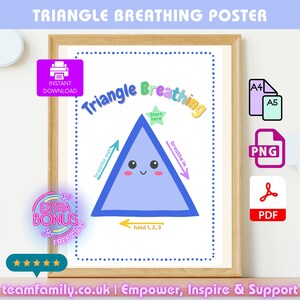 Triangle Breathing Exercise - Calming Grounding Technique Poster for ...