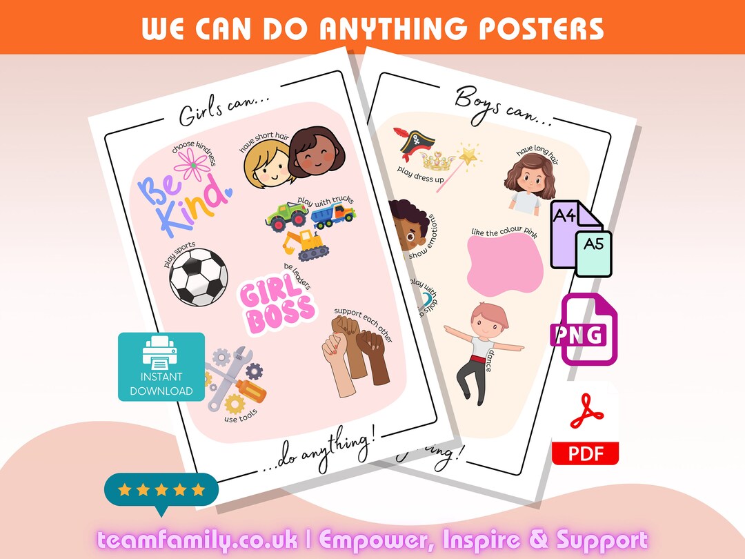 We Can Do Anything Poster Set, Kids Bedroom Wall Art, Classroom Decor ...