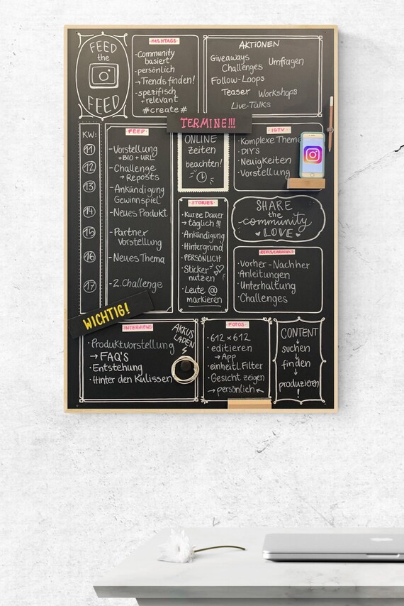 Magnetic Chalkboard Set for the Best Planning of Your Ideas - Etsy