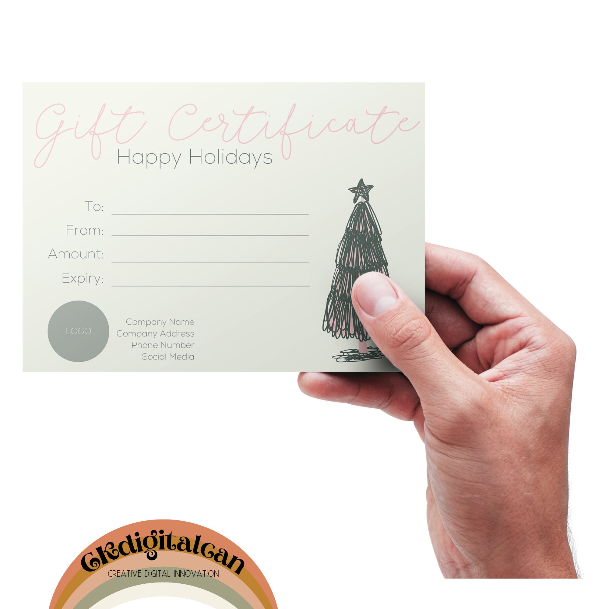 Editable Gift Certificate Holiday Printable Gift Voucher Christmas ...