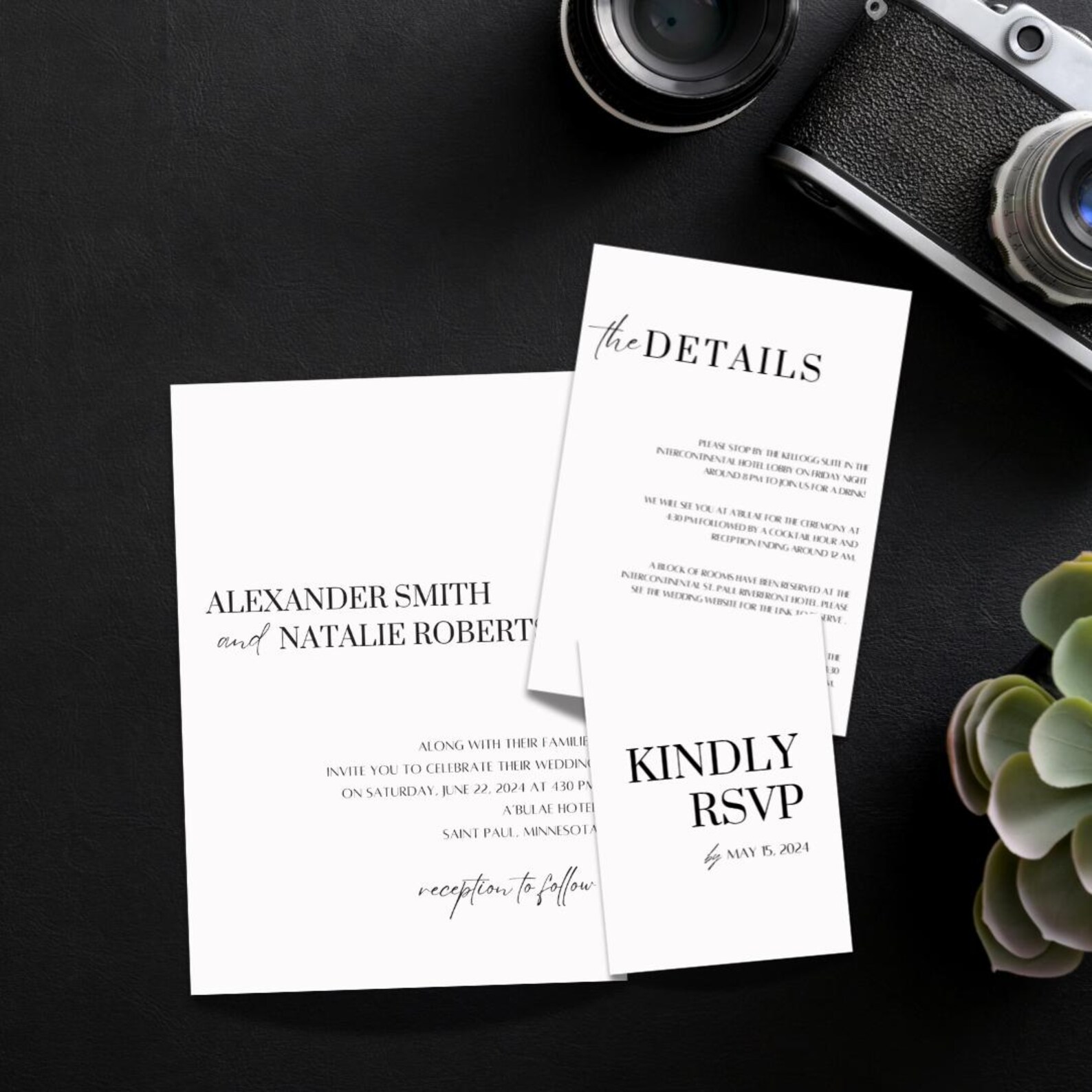 Editable Wedding Invitation Template, Invitation, Detail Page, RSVP ...