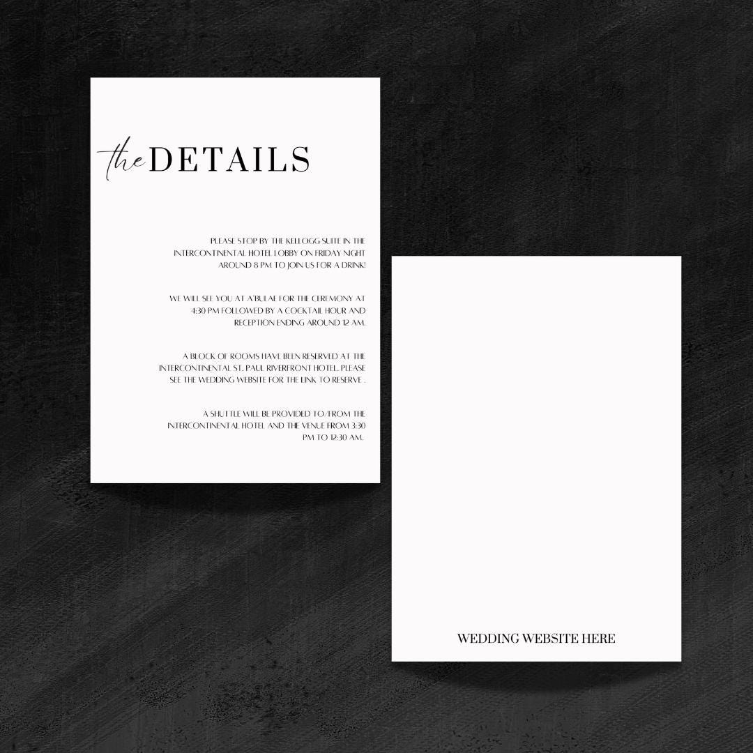 Editable Wedding Invitation Template, Invitation, Detail Page, RSVP ...