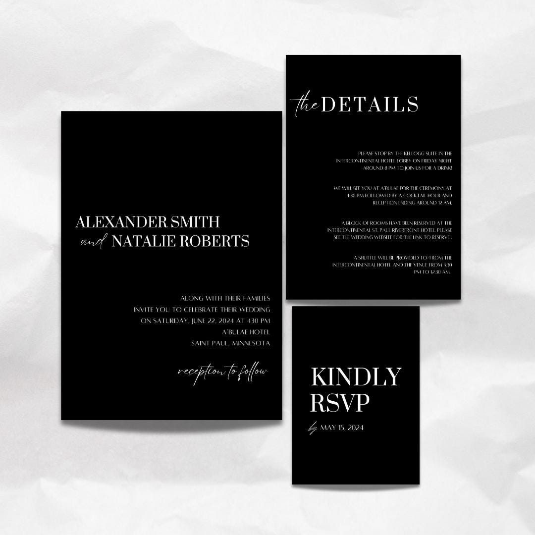 Editable Wedding Invitation Canva Template, Invitation, Detail Page ...
