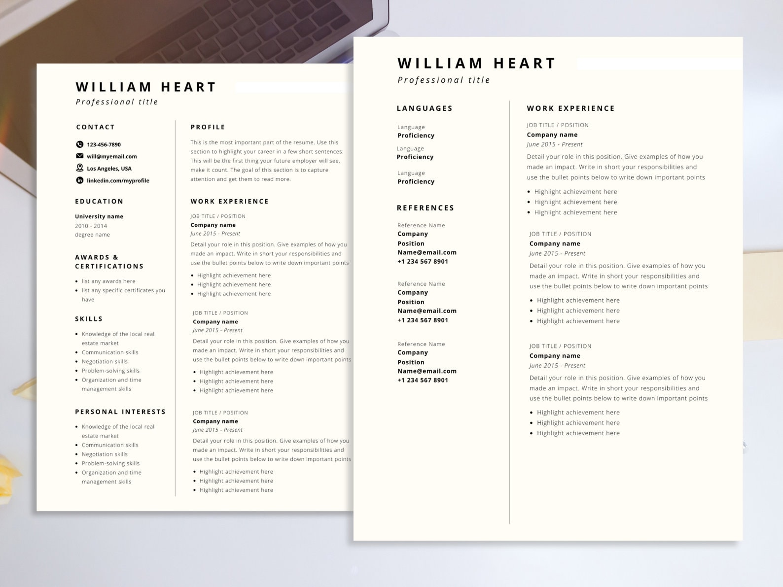 ATS Friendly Resume Template for Google Docs, Word, PDF and Pages ...