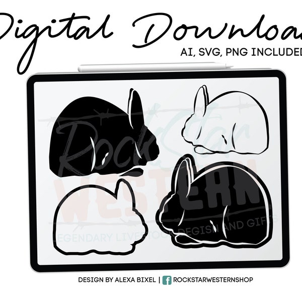 Rabbit Line Art - Etsy