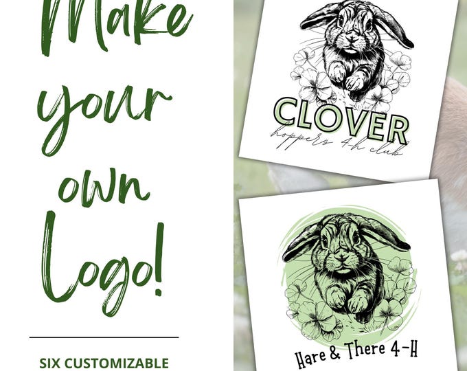 Kaninchen-Logo, Hasen-Logo, Minimal Serif-Logo mit Kaninchen-Zeichnung ...