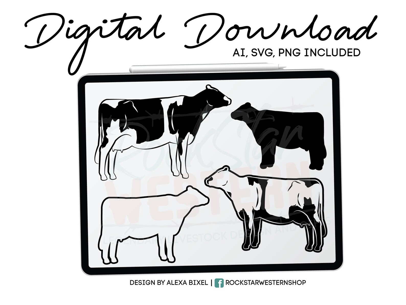 Diary Cow Line Art AI, SVG, and PNG Digital Download - Etsy Canada