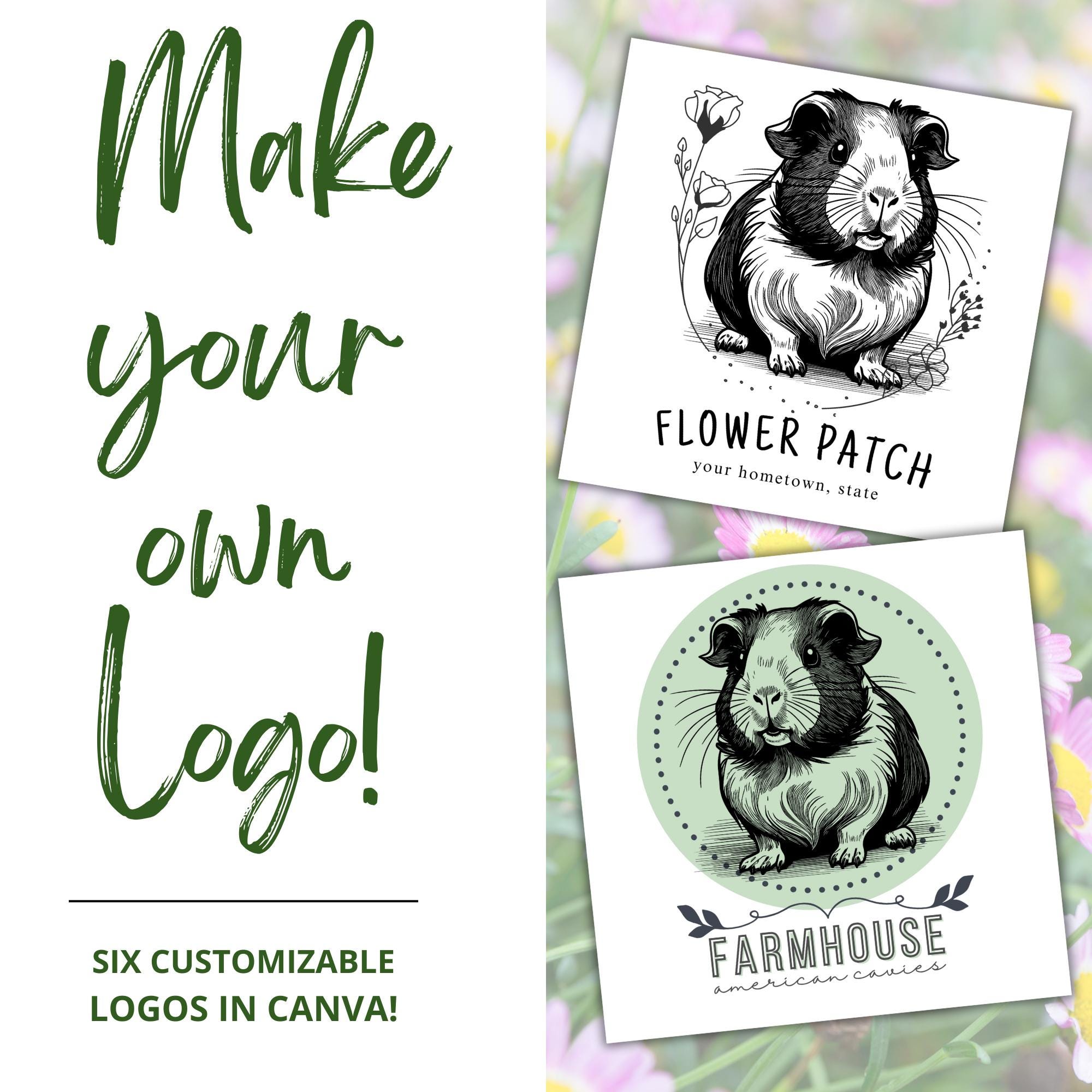 Custom DIY Canva Logo | Cavy Logo Template | Canva Template | Cavy PNG ...